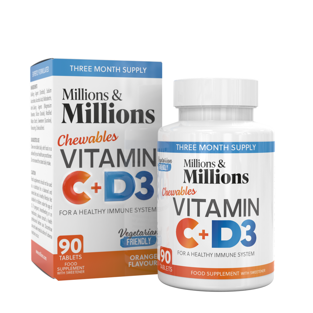 Millions & Millions Vitamin C + Vitamin D3 (Box) 8 x 90 Tabs - Out of ...